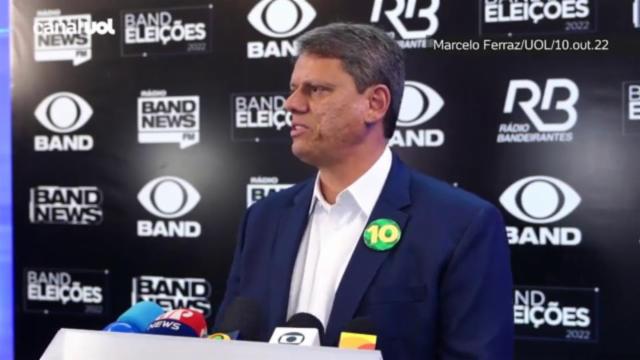 Debate na Band: Tarcísio fala sobre possível apoio do PSDB a sua ...