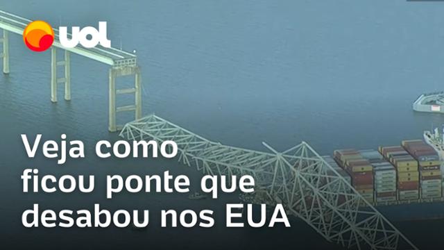 Navio bate na ponte nos EUA: Imagens aéreas mostram como ficou ponte em ...