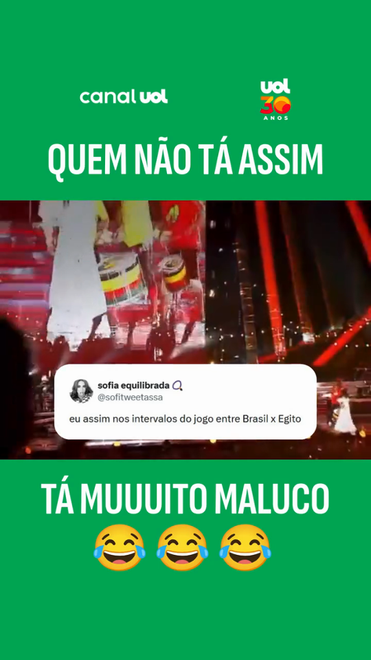 Meme da Ivete Sangalo cantando para o Brasil x Egito - 06/06/2026 - UOL ...
